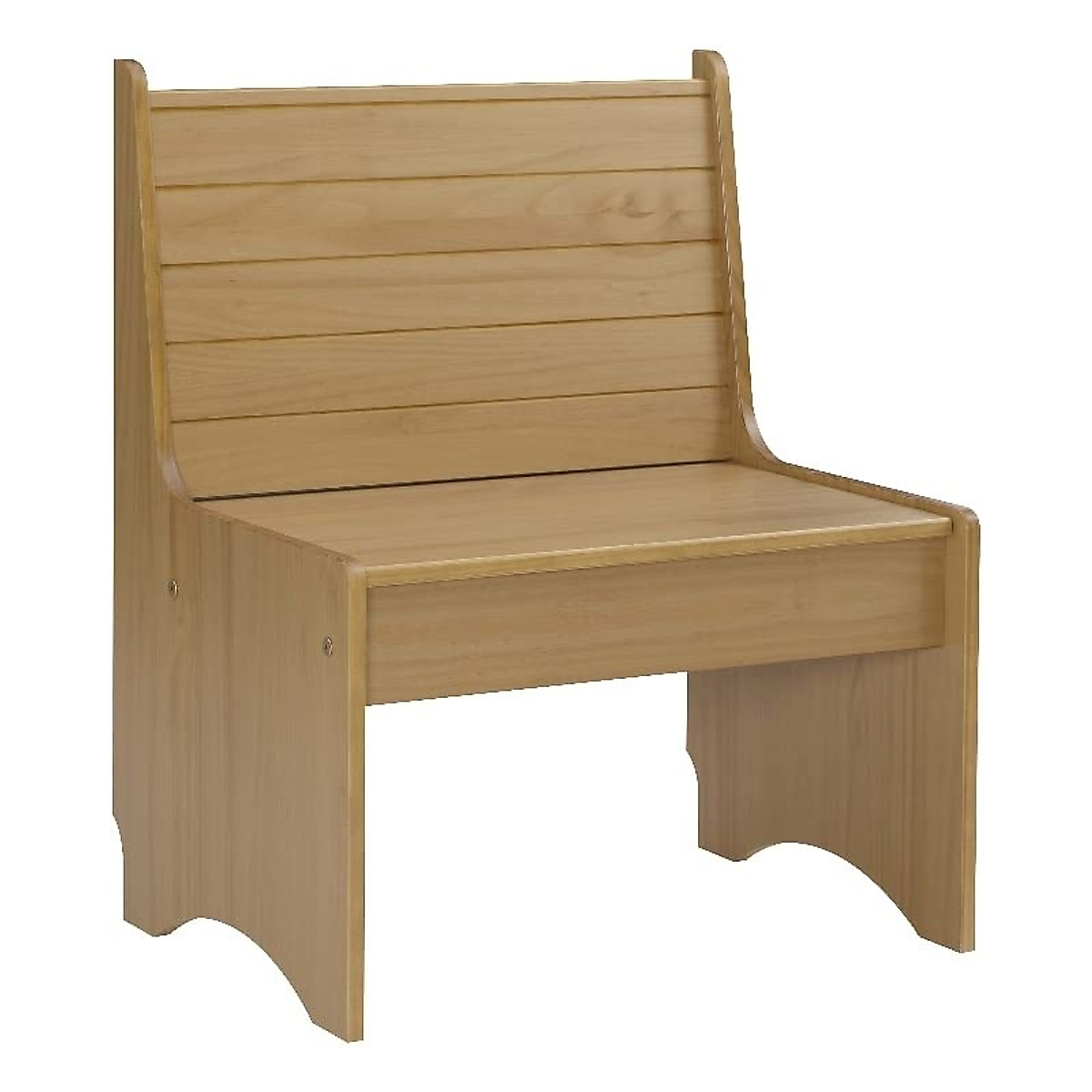 Linon Delk Pine Wood Small Back Rest Bench in Honey