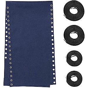 Gravity Chair Replacement Fabric with Bungee Cord Kit, Repair Cloth with Lace for Anti-Gravity Lounge, Mesh Part for Patio Sling Folding Recliner Couch Outdoor Pool Lawn