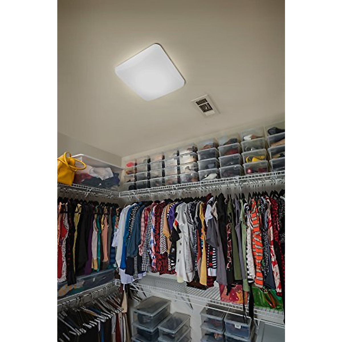 Lithonia Lighting FMLSDL 20 35840 M4 20-Inch Dimmable LED Square Flush Mount, ,4000 Lumens, 120 Volts, 44 Watts, Damp Listed White