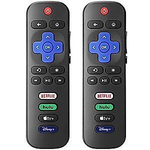 【Pack of 2】New Universal TV Remote for All Roku TV，Replacement Remote Compatible Only for Roku TV Remote, Replacement for TCL Roku/for Hisense Roku/for Onn Roku TV(Not for Roku Stick and Box)