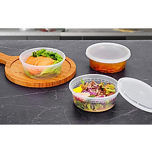 EDI [8 OZ, 25 Sets] Plastic Deli Food Storage Containers with Airtight Lids | Microwave-, Freezer-, Dishwasher-Safe | BPA Free | Heavy-Duty | Meal Prep | Leakproof | Recyclable