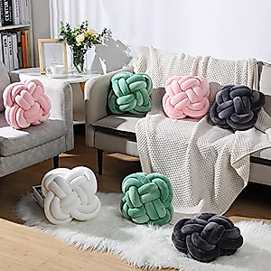 2 Pcs 12 Inch Flower Knot Pillow Ball Creative Knotted Throw Pillows Decorative Sofa Lumbar Pillow Floor Pillow Cushion for Home Sofa Car Office Decor Household Christmas Decoration (Dark Gray)