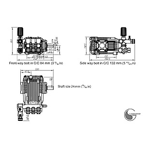 Canpump CE 3650 S: 3600 psi @ 5 US gpm, 24 mm Shaft Pressure Washer Pump