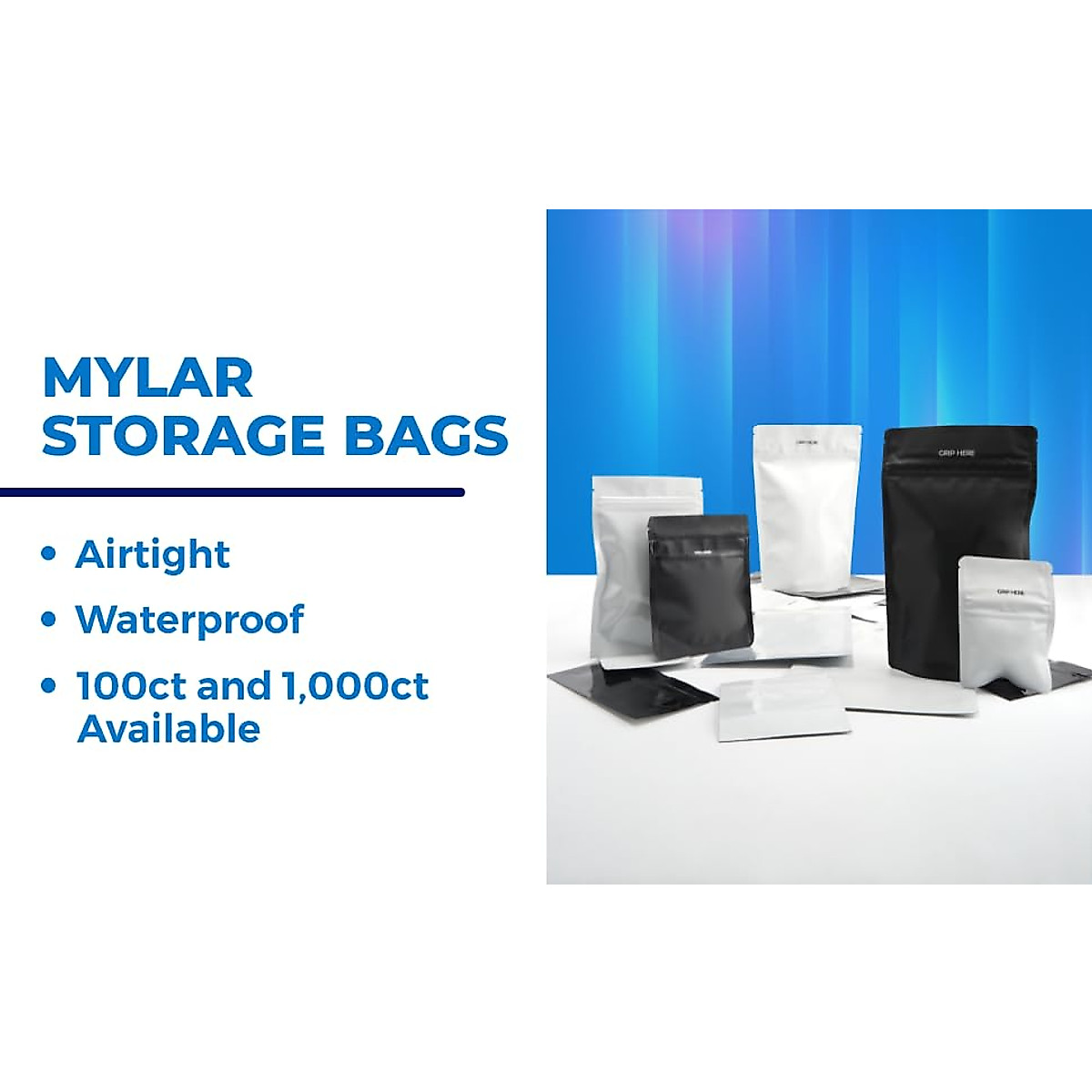 Loud Lock Mylar Bags Odor Sealing 1 Ounce All White - 1000 Count 9" X 6" 6mill Thickness - Packaging Bags - Mylar Bags For Food Storage - Resealable Bags - Odor Sealing Bags