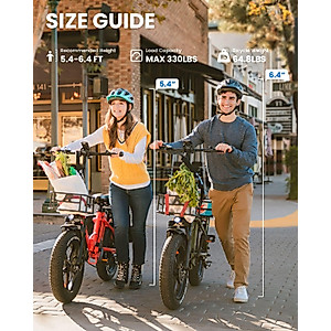 Rattan LM/LF PRO Electric Bike 750W ebike 48V 13AH Removable Battery Electric Bicycle 20"* 4.0 All Terrain Tire Electric Bike for Adults, Ebikes for Adults (LF-Red)