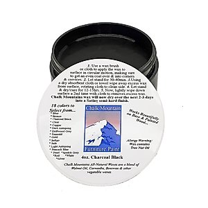 All Natural Furniture Finishing Waxes. Beautifys & Protects Painted & Unfinished Wood 4oz Charcoal Black