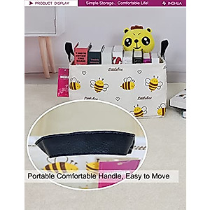 INGHUA Rectangular Storage Basket Fabric Organizer Bin for Toys,Books,Clothes,Gifts,Pets-Perfect for Home,Office,Nursery,Dorm,Shelf(Rec-Bee)