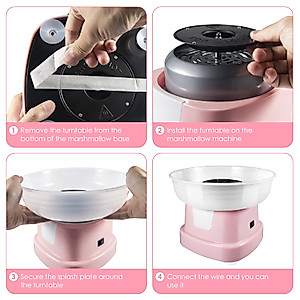 Jahy2Tech Cotton Candy Machine Portable Cotton Candy Makers for Kids Birthday Family Party Christmas Gift with 10 Sticks&1 Spoon Pink
