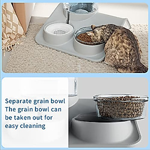 YMINA Dogs Water Dispenser Water Bowl for Dogs Automatic Cat Feeder Self Dispensing Pet Waterer Automatic Gravity Dog Cat Waterer Travel Supply Feeder and Water Dispense (1.8, Grey)