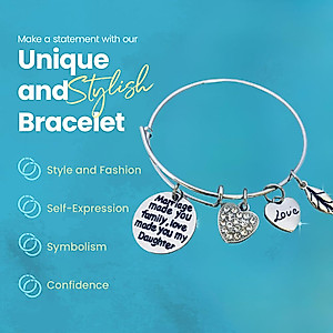 Daughter In Law Gift, Wedding Bracelet Gift for Bride Step Daughter Gift New Daughter Bracelet Jewelry from Mother in Law Bonus Daughter (Love made you our Daughter) Bonus Daughter
