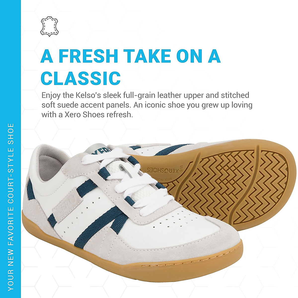 Xero Shoes Kelso Shoes for Women — Tennis, Walking, Work & Nursing Women's Shoes — Barefoot Feel, Zero Drop Heel, Wide Toe Box, Casual Minimalist Footwear — White, Size 7