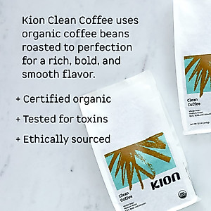 Kion Organic Ground Coffee, Tested for Toxins, Ethically Sourced, Rich, Bold, and Smooth, Medium Roast 12 Oz (1 Pack)