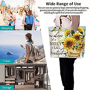 Dvczelo Tote Bag For Women Sunflower Hummingbird Canvas Tote Bag Handbag Fashion Shoulder Bags For School Work Travel