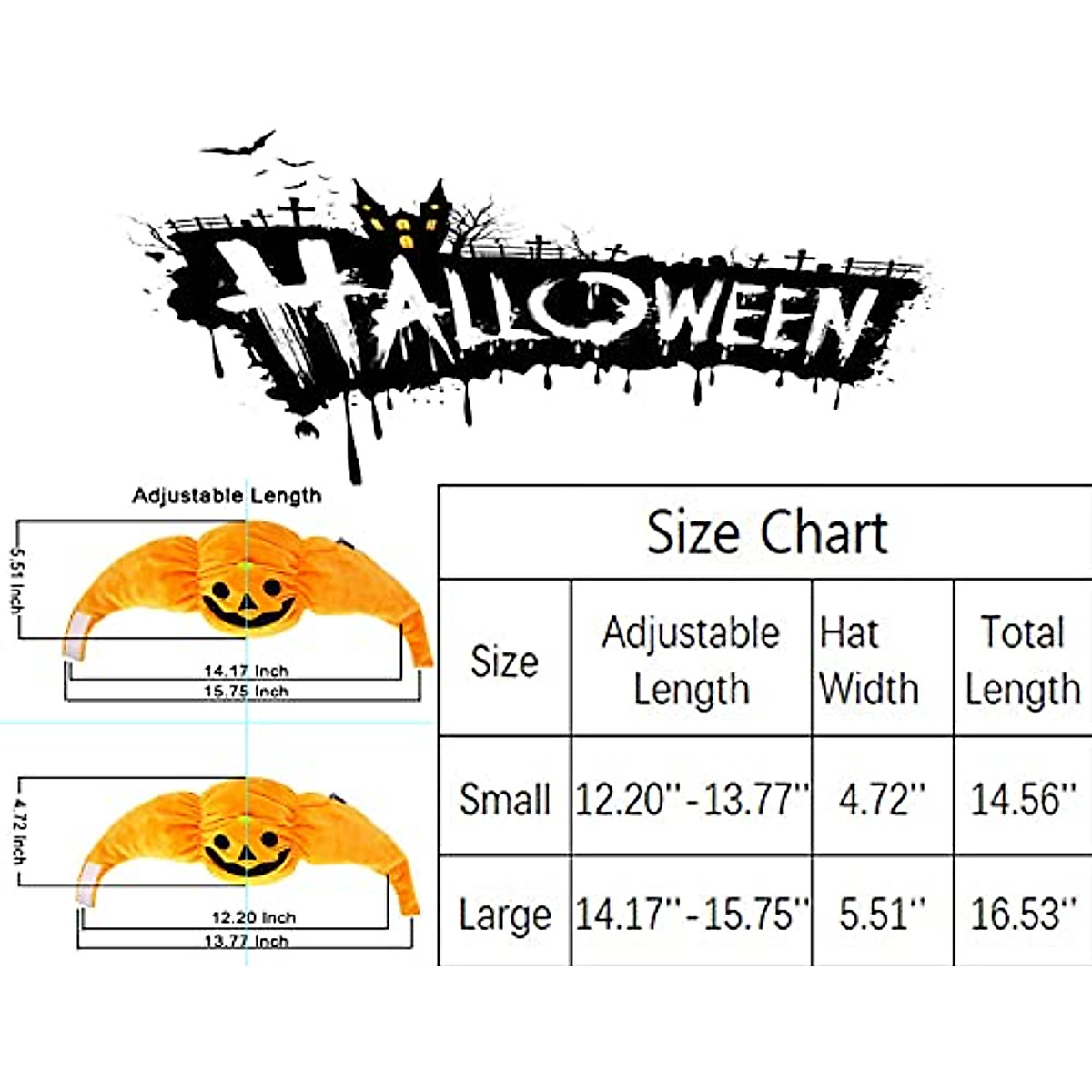 yolsun Cat Halloween Pumpkin Costume Puppy Kitten Pumpkin Hat Headdress for Halloween Cosplay Dress Up