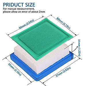 Yerbay 36046 740061pre filter and Air Filter for Tecumseh OH95 OHH45 OHH50 VLV50 VLV55 VLV60 VLV66 VLV126