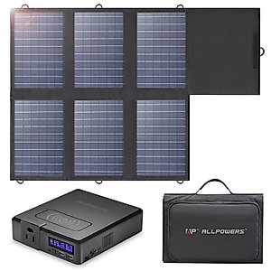 ALLPOWERS S200 Portable Power Station with SP026 Portable Solar Panel Included, 200W 154Wh Solar Generator with 60W Foldable Solar Panel, Solar Backup Power for Home Use RV Camping Emergency