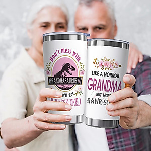 Mothers Day Gifts for Grandma from Granddaughter, Grandson, Grandkids, Grandchildren - Birthday Gifts for Grandmother - 20 Oz Tumbler Cup