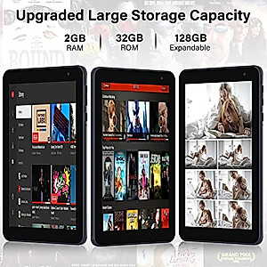 Android Tablet 7 inch, Android 11.0 Tablet 2GB RAM 32GB ROM Tablet 7 inch with WiFi, Bluetooth, GMS, Dual Camera, Google Play for YouTube, Netflix, Gaming