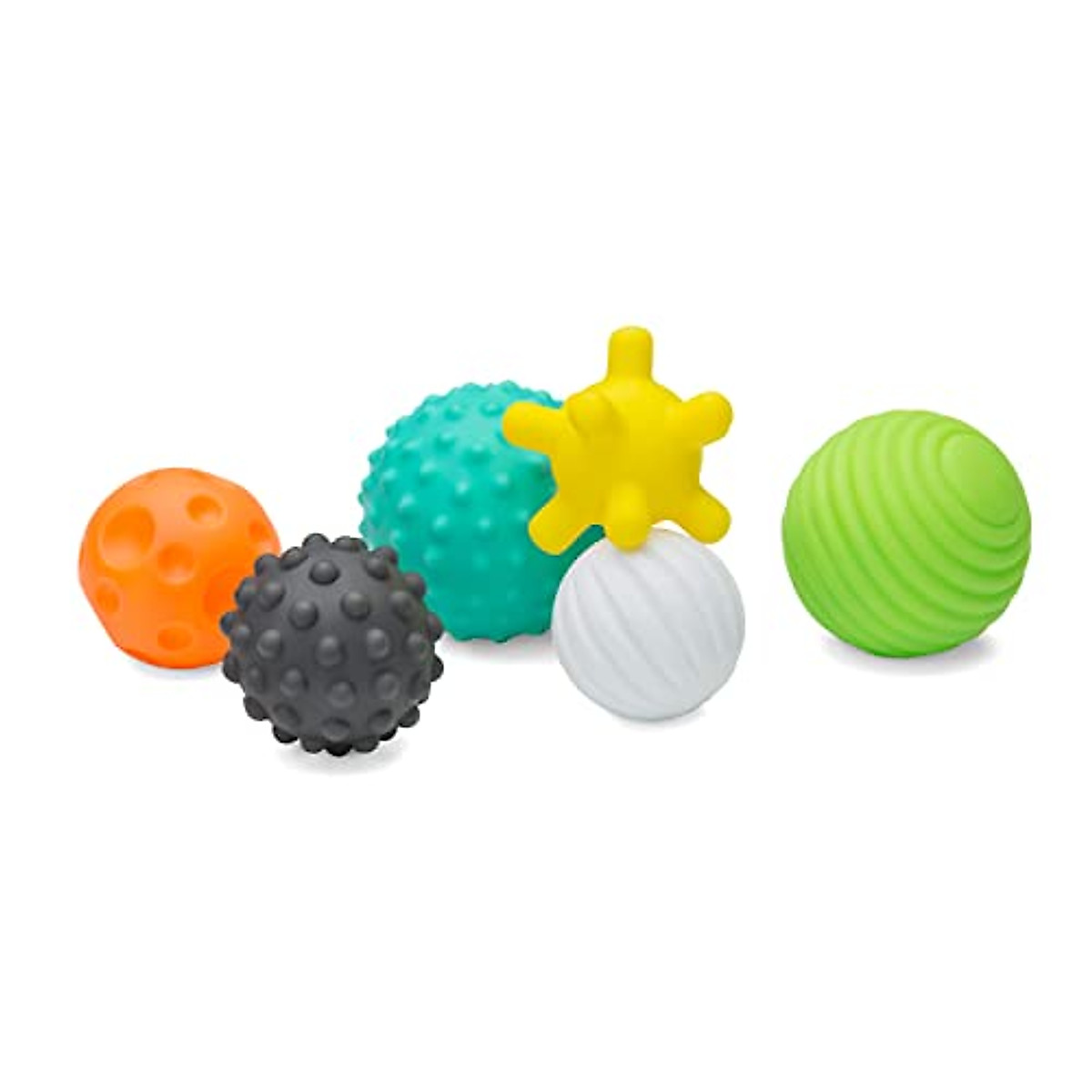 Infantino Textured Multi Ball Set - Toy for Sensory Exploration and Engagement for Ages 6 Months and up, 6 Piece Set