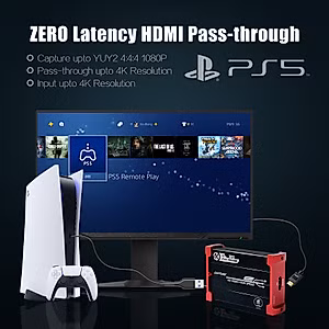 Mirabox Capture Card for Nintendo Switch,USB3.0 1080P 60FPS Video Audio Capture Card,Support 4K@30Hz Input and Passthrough for PS4 PS5 DSLR Xbox Streaming and Recording by OBS