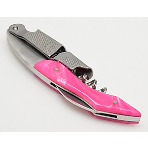 Pink Handle Professional Corkscrew Double Hinge Deluxe Waiters Wine Key