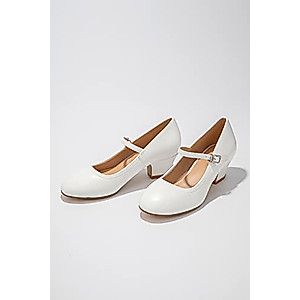 BABEYOND Ballroom Dance Shoes Women - Latin Salsa Closed Toe 1920s Retro Party Wedding Heels Pumps White