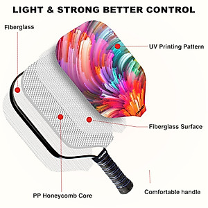 TIAPAD Pickleball Paddles Set of 2/4, USAPA Approved Pickleball Rackets Set, Grip Tapes, Pickle Balls Portable Pickleball Bag Fiberglass Lightweight Pickle Ball Paddle (Light Color - 4balls)