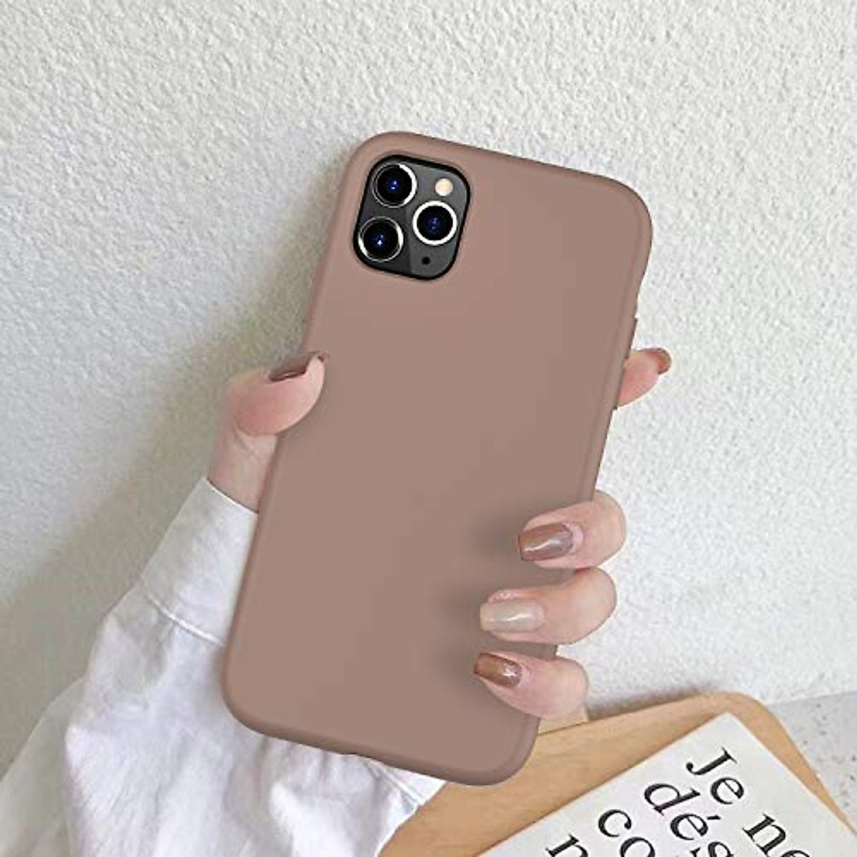 DEENAKIN iPhone 11 Pro Max Case with Screen Protector,Soft Flexible Silicone Gel Rubber Bumper Cover,Slim Fit Shockproof Protective Phone Case for iPhone 11 Pro Max 6.5" Light Brown