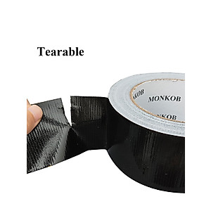 MONKOB Black Duct Tape 2 inches x 30 Yards 2 Pack No Residue, Strong, Flexible, Waterproof, Black Heavy Duty Duct Tape Variety Pack