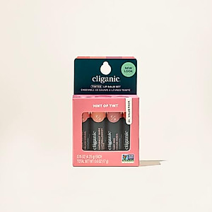 Cliganic Tinted Lip Balm - Non-GMO, 4 Colors - Enriched with Vitamin E, Cruelty Free (Packaging May Vary)