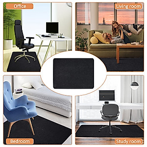 HomeMall Office Chair Mat for Hardwood and Tile Floor, Computer Chair Mat, Non-Slip Floor Protector Rug Carpet, Non-Curve, Under Desk Mat for Rolling Chair, Black(48"x36")