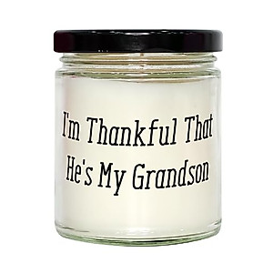 Perfect Grandson Scent Candle, I'm Thankful That He's My Grandson, Cute Gifts for Grandchild from Granddad, Birthday Gifts, Gifts for, Gifts for Grand, Toys for Grand, Christmas Gifts for Grand,