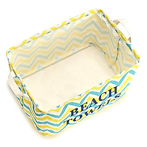 The Lakeside Collection Multicolor Beach Towels Storage Tote for Indoors with Carrying Handles