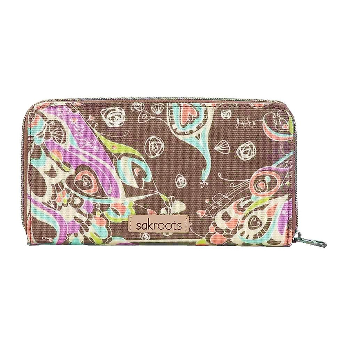 Sakroots Artist Circle Large Wallet, Slate Songbird