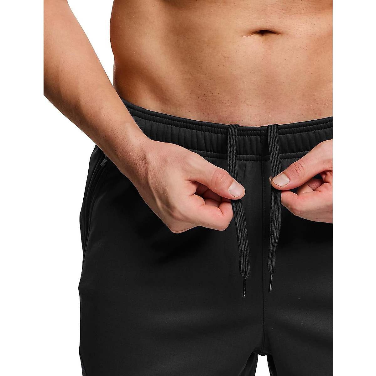 TSLA Men's Thermal Windproof Cycling Pants, Fleece Lined Outdoor Bike Pants, Winter Cold Weather Running Pants, Cycling Pants Black & Grey, Medium