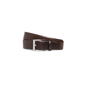 BOSS Men's Smooth Leather Dress Belt, Dark Brown, one Size