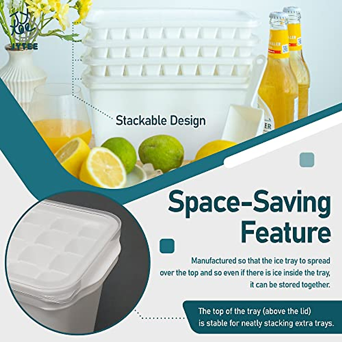 Ice Cube Bin Scoop Trays - Use It as a Portable Box in the Freezer, Shelves, Pantry