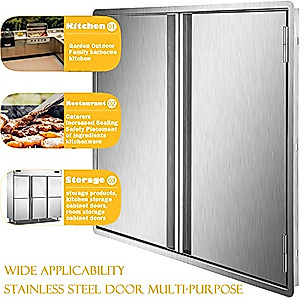 Supllueer BBQ Access Door Outdoor Kitchen 304 Brushed Stainless Steel Doors for Outdoor Kitchen, Outdoor Cabinet, Barbeque Grill or BBQ Island Built in BBQ Doors(31" W x 24" H)