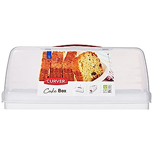 CURVER Curver-175247-Rectangular Cake Tin-Transparent/White, Multicolour