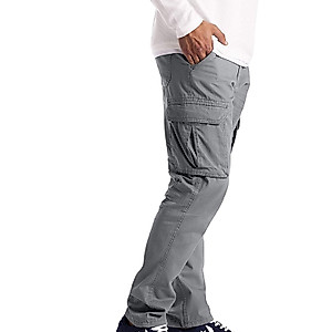 Bobono Men's Casual Military Cargo Pants, 6 Pockets Work Combat Outdoor Trousers Gray