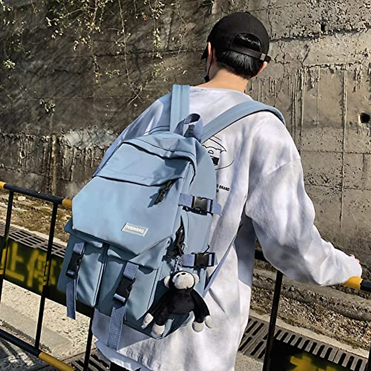 Haozhixin School Backpack,College High School Laptop Backpacks,Waterproof Large Travel Daypack Kawaii Bookbags for Men Women Students, Blue, (L6F3256O9J11MY)