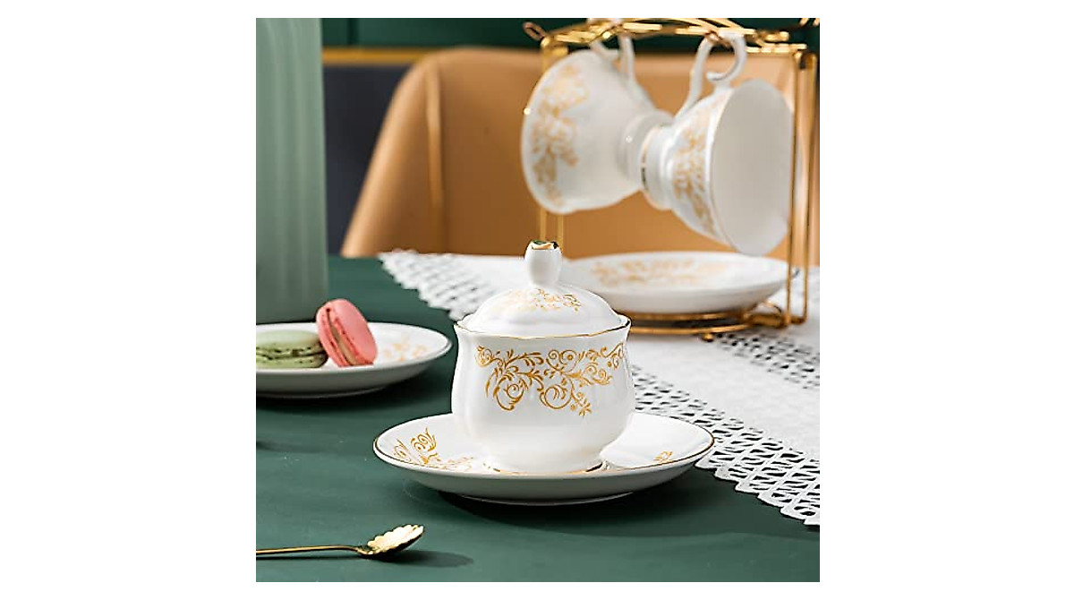 Elegant 22-Piece Porcelain Tea Set for Tea Lovers