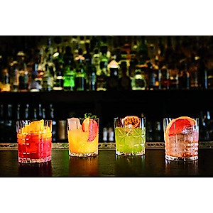 Nachtmann Highland Whisky Tumbler, Crystal Clear Glass, Set of 4 Glasses, 4 - Inch Drinking Cup for Fine Whiskies, Scotch, Cognac, and Rum, Rock Glasses, 12-Ounce, Dishwasher Safe