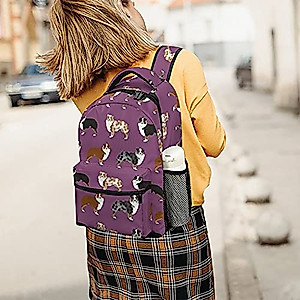 Australian Shepherd Dogs Travel Backpack Casual Sports Bag Oxford cloth suitable For Study Shopping traveling camping