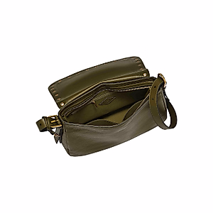 Fossil Women's Harper Eco-Leather Large Flap Crossbody Purse Handbag, Green Moss (Model: ZB1569376)