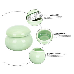 SHOWERORO 5pcs Mini Tea Cans Food Container Ceramic Storage Cans Ceramic Cookie Jar Storage Jars Ceramic Balm Jar Wooden Chanukah Ceramics Powder Decorative Jar