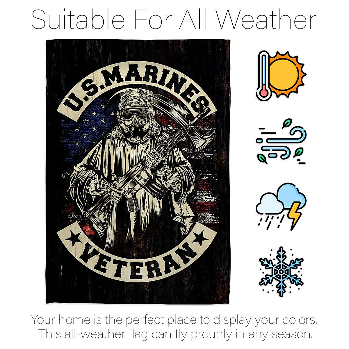 USBrotherhood Marines Veteran Garden Flag - Armed Forces Marine Corps USMC Semper Fi United State American Military Retire - House Decoration Banner Small Yard Gift Double-Sided Made in USA 13 X 18.5