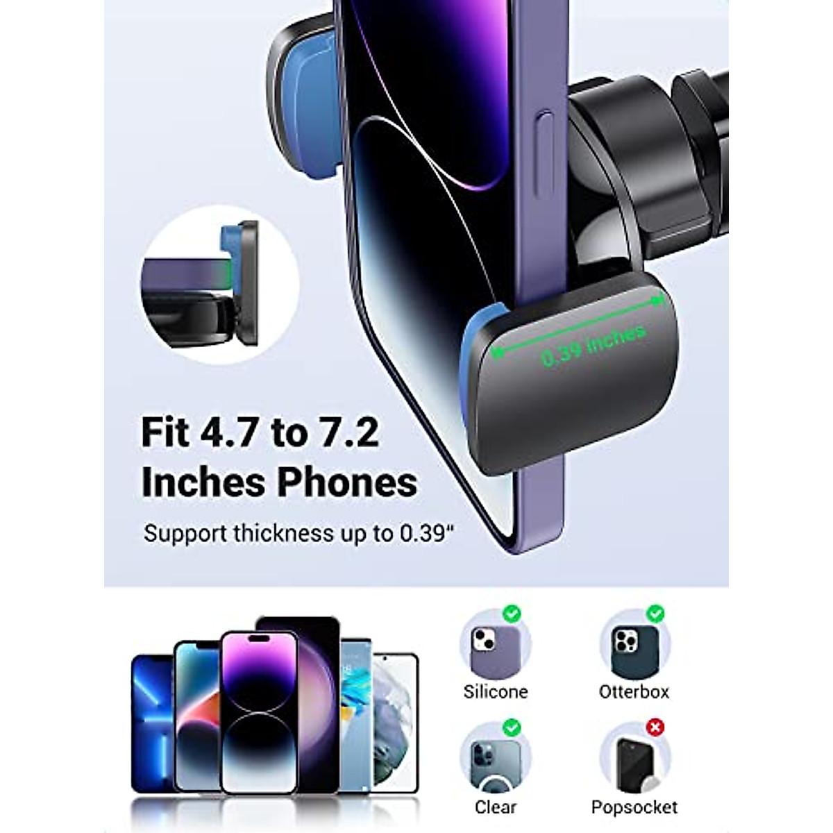 UGREEN Car Phone Holder Mount Suction Cup Windshield Window Dashboard Cell Phone Holder Universal Compatible with iPhone 14 13 Pro Max, iPhone 12 11 Plus SE XS XR 8 7 6 6S Smartphone Car Accessories