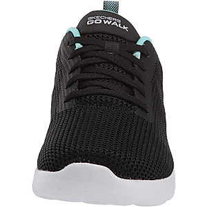 Skechers Women's Go Walk Joy Upturn Sneaker, Black/Aqua, 8