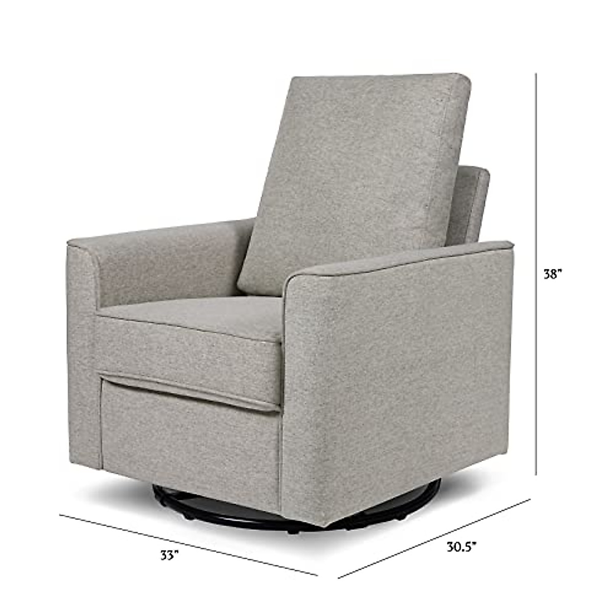 Namesake Alden Swivel Glider in Performace Grey Eco-Weave, Water Repellent & Stain Resistant, Greenguard Gold & CertiPUR-US Certified